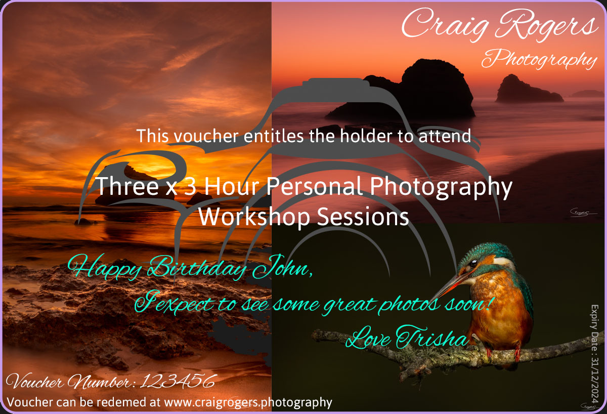 Personal Photography Workshop Gift Vouchers - Craig Rogers Photography